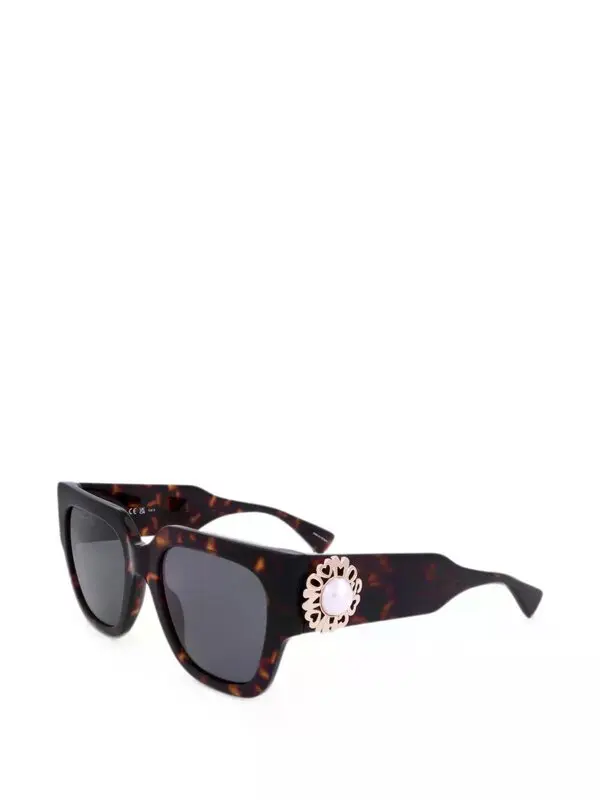 Moschino Tortoiseshell-effect Logo-plaque Sunglasses
