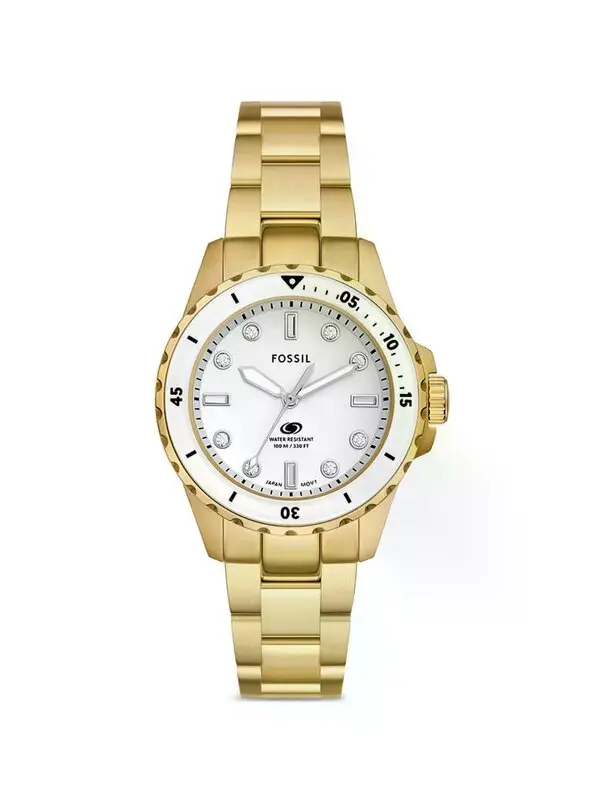 Fossil Dive Watch With Crystal Embellished Indices