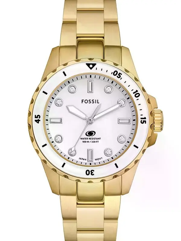 Fossil Dive Watch With Crystal Embellished Indices