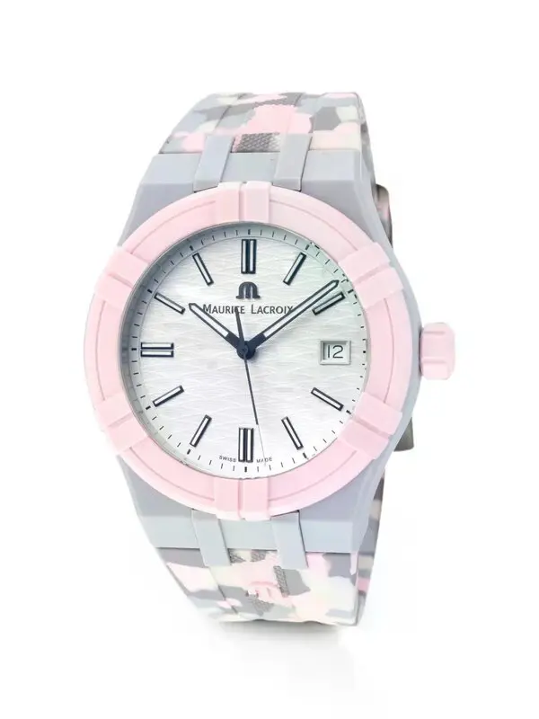 MAURICE LACROIX Aikon #tide 40mm Watch With Camouflage Rubber Strap - White