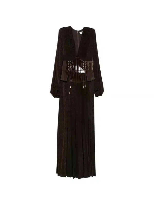 Elisabetta Franchi V-neck Maxi Dress - Brown