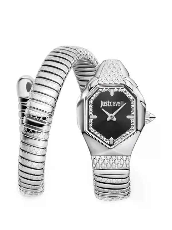 Just Cavalli Aria Snake Wrap 22mm Watch - Black