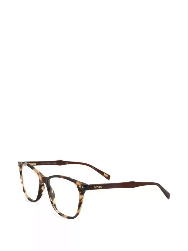 LEVI'S Tortoiseshell-effect Square Frame Eyeglasses - Brown