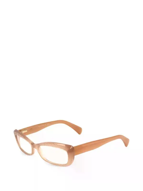 Alexander McQueen Rectangle Croc-effect Glasses - Neutrals