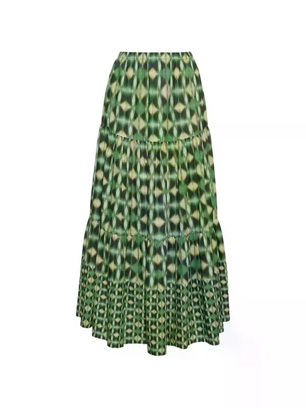 Cara Cara Melanie Tiered Maxi Skirt - Green