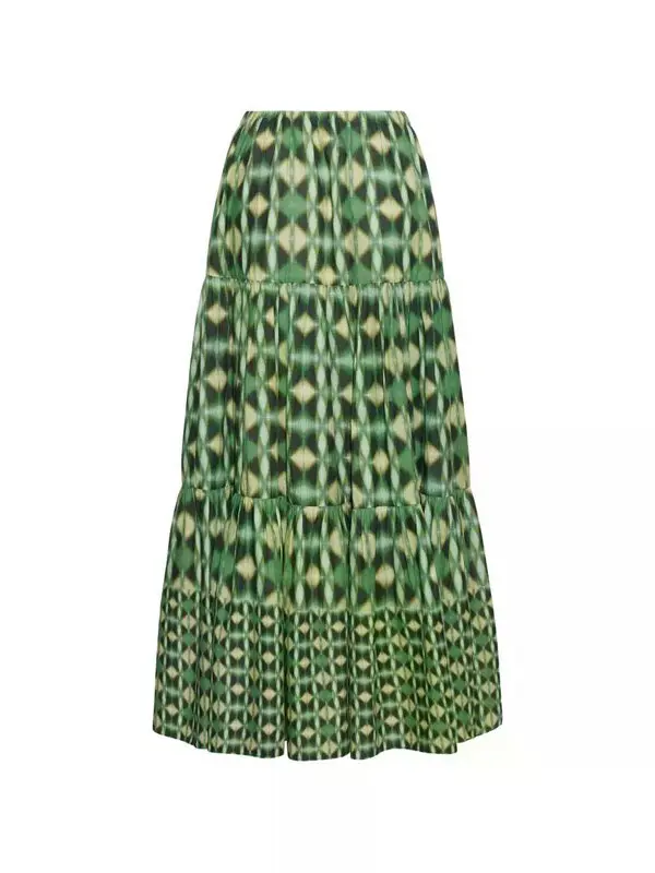 Cara Cara Melanie Tiered Maxi Skirt - Green
