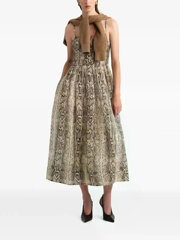 Cara Cara Alba Snake-print Midi Dress