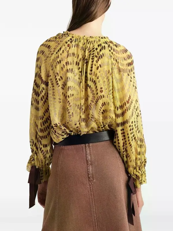 Cara Cara Cecile Abstract Print Long Sleeve Top - Yellow