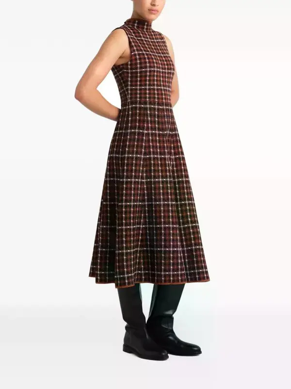 Cara Cara Brice Check-print Belted Midi Dress