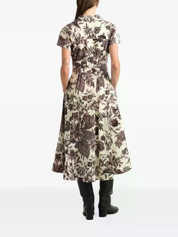 Cara Cara Sawyer Floral Print Midi Dress - Neutrals