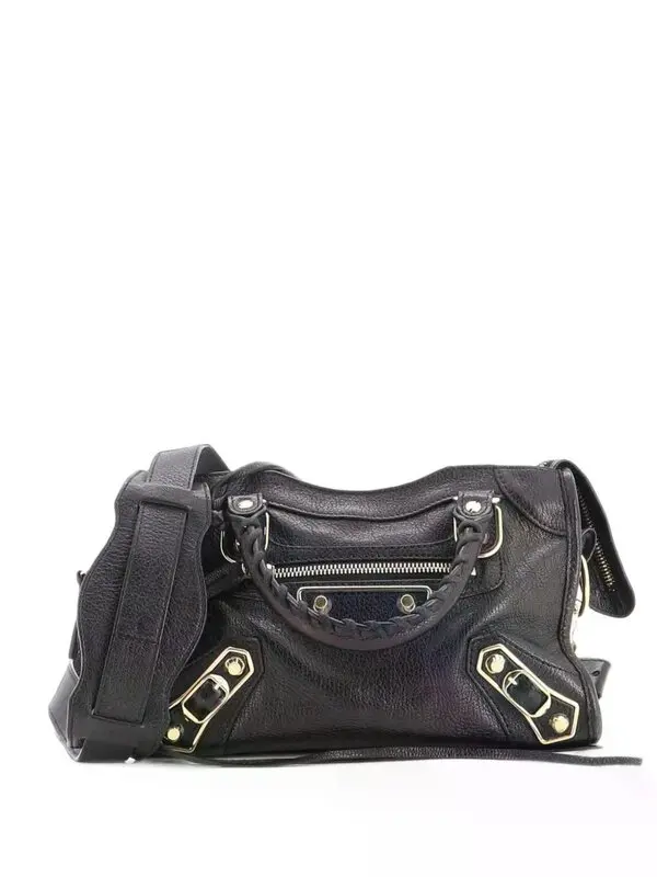Balenciaga City Classic Metallic Edge Bag Leather Mini Satchel - Black