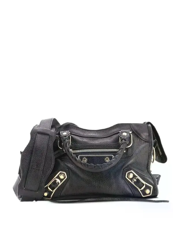 Balenciaga City Classic Metallic Edge Bag Leather Mini Satchel - Black