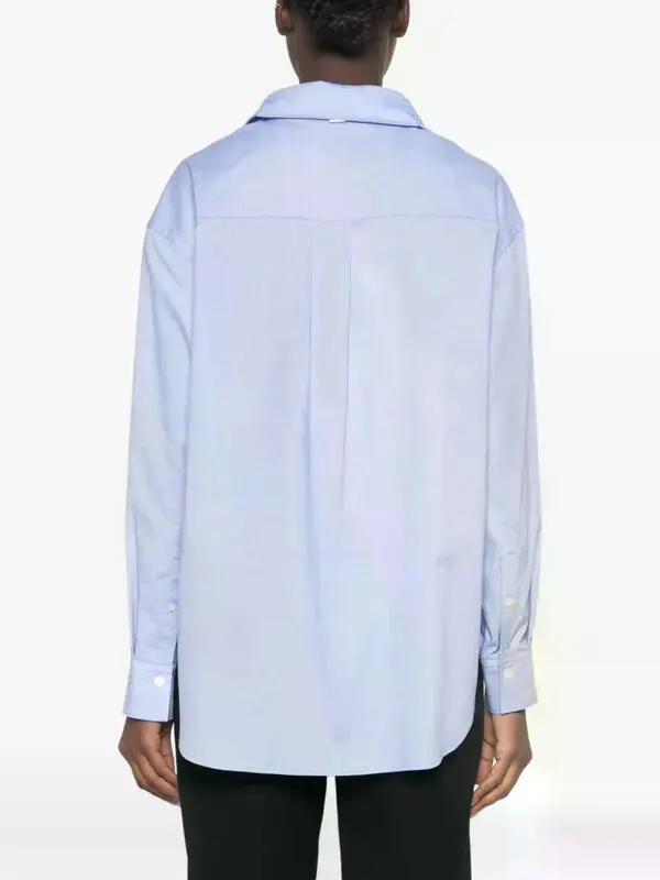 SYSTEM Asymmetrical Front Chest Pocket Shirt - Blue