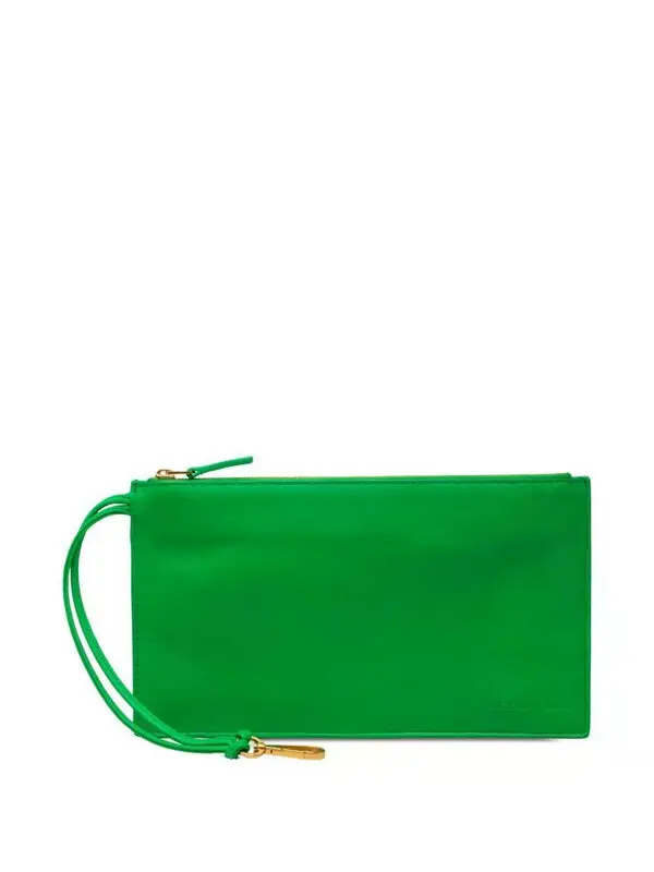 Bottega Veneta 2019-2026 Leather Zipped Pocket Pouch - Green