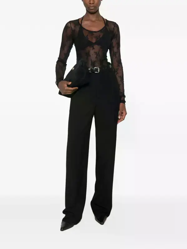 Imperial Lace-patterned Long-sleeve Top