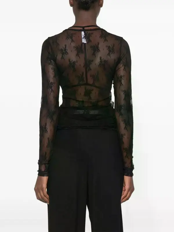 Imperial Lace-patterned Long-sleeve Top