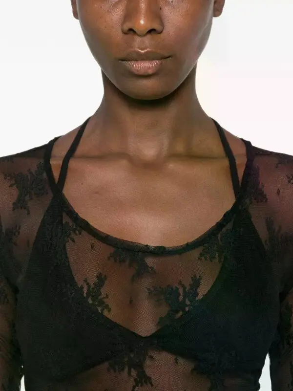 Imperial Lace-patterned Long-sleeve Top
