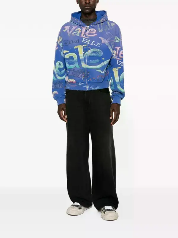 VALE FOREVER Stud-embellished Logo-print Hoodie