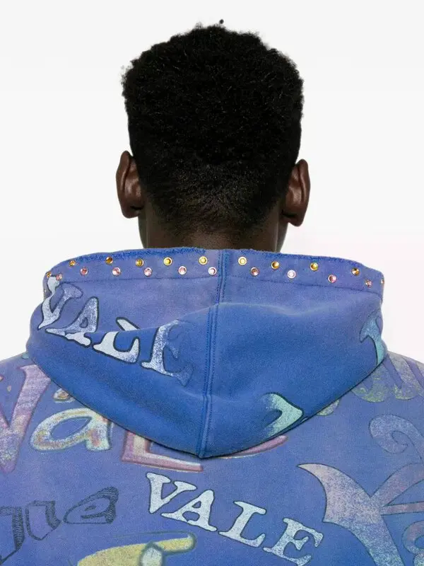 VALE FOREVER Stud-embellished Logo-print Hoodie