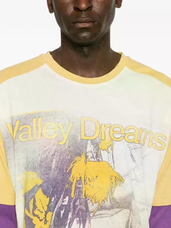 VALE FOREVER Graphic Print Layered Crew Neck Sweater