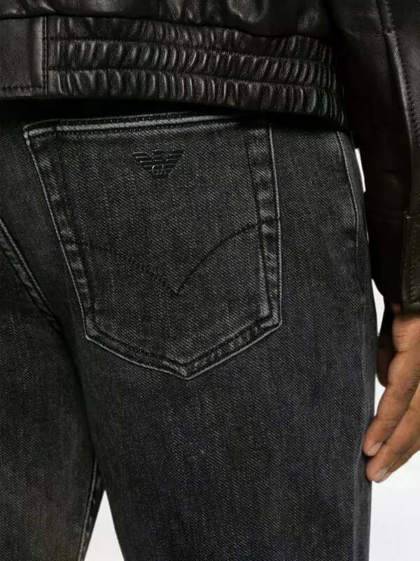 Emporio Armani Logo-plaque Straight-leg Jeans