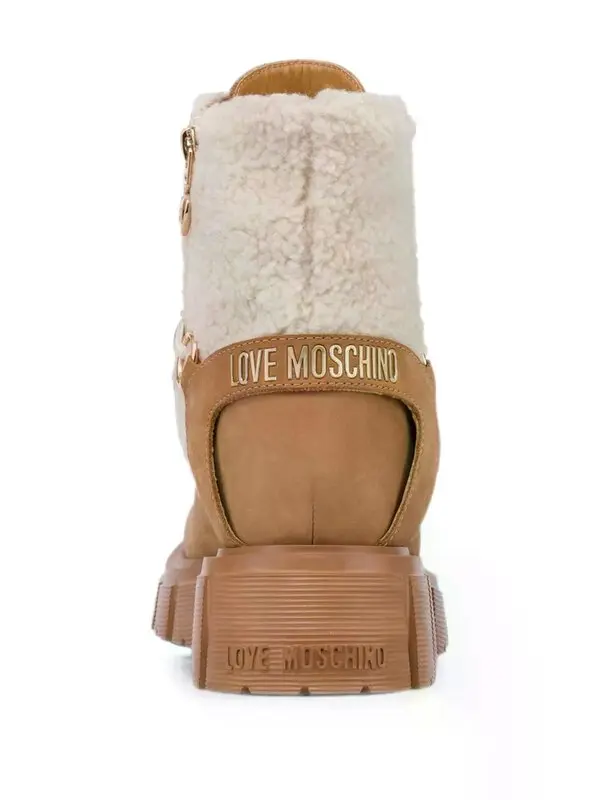 Moschino Shearling-trim Lace-up Boots