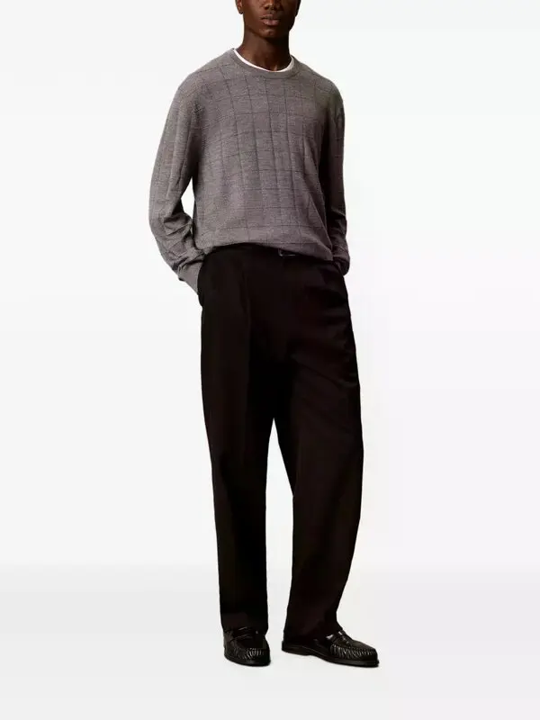 Calvin Klein Grid Pattern Long Sleeve Sweater