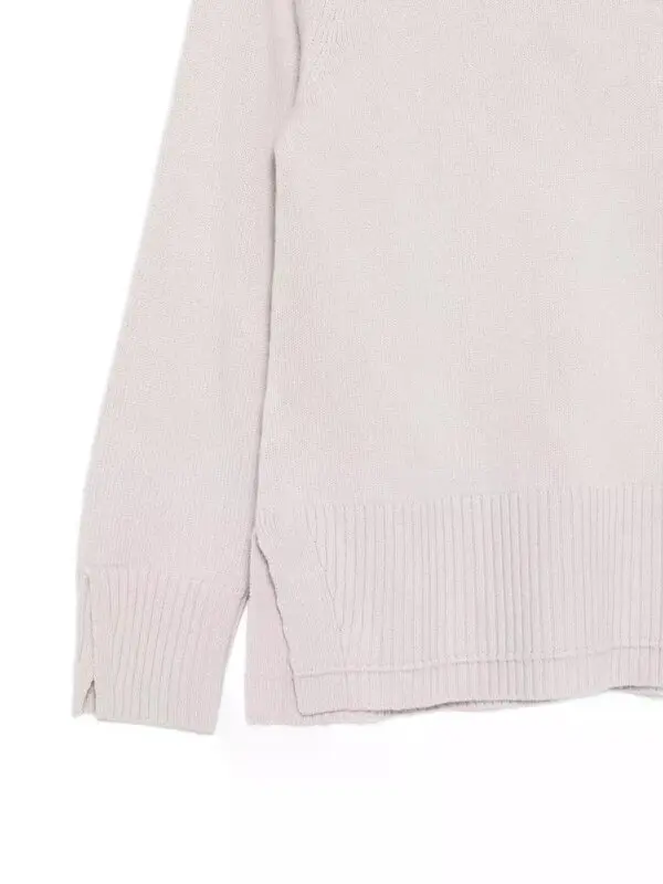 Alpha Studio Ribbed Trim Side Slit Knit