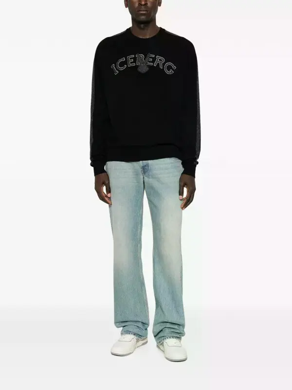 Iceberg Logo-embroidered Side-stripe Sweater