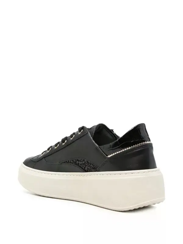 NEROGIARDINI Glitter-panelled Platform Sneakers