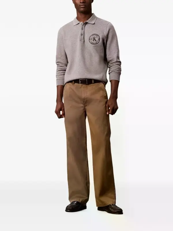 Calvin Klein Embroidered-logo Polo Sweatshirt