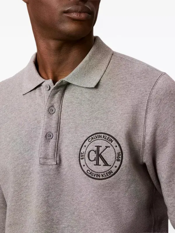 Calvin Klein Embroidered-logo Polo Sweatshirt