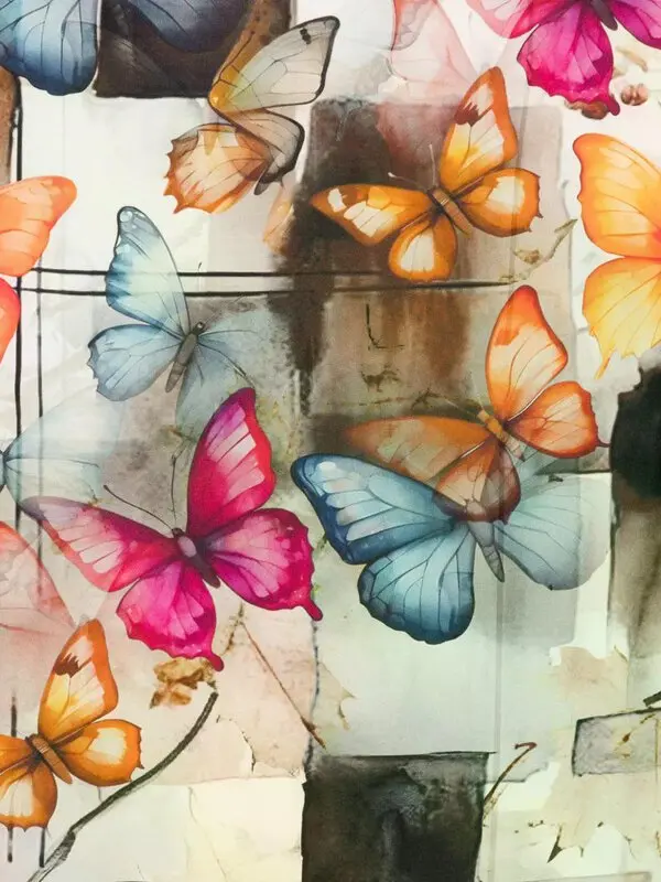 D'ANIELLO Butterfly-print Square Scarf