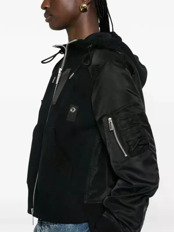 Sacai Panelled Zip-up Hoodie