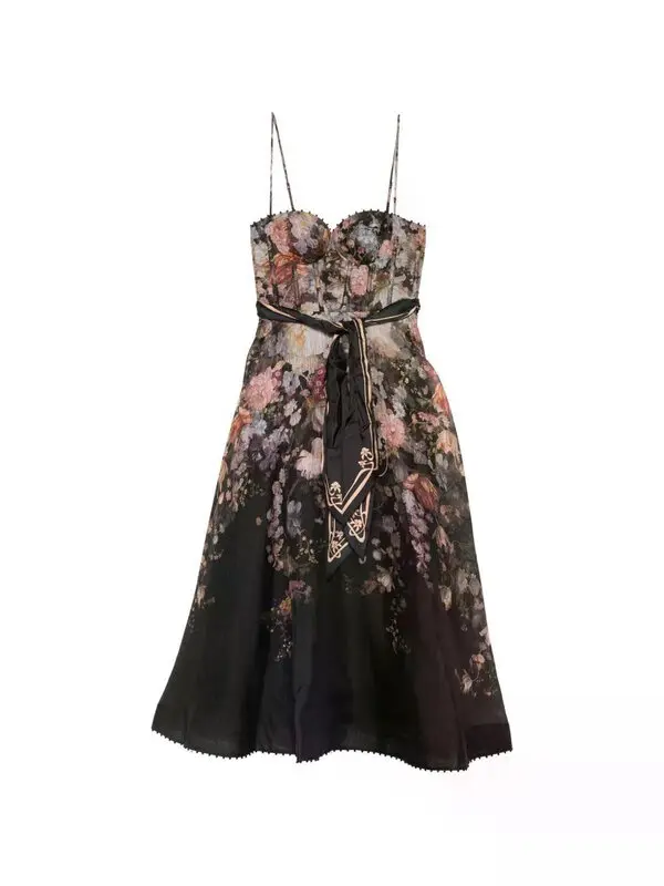 Zimmermann Valiant Corset Midi Dress - Black