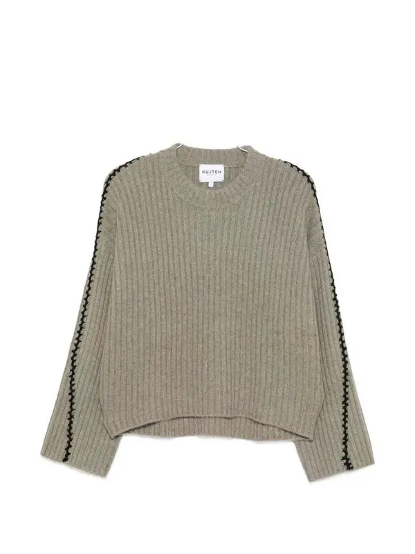 KUJTEN Ribbed Whipstitch-trim Sweater