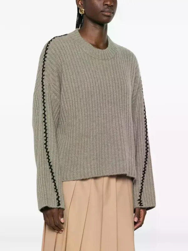 KUJTEN Ribbed Whipstitch-trim Sweater