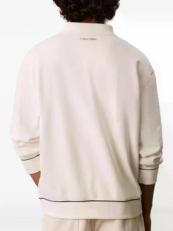 Calvin Klein Logo-embroidered Polo Sweater