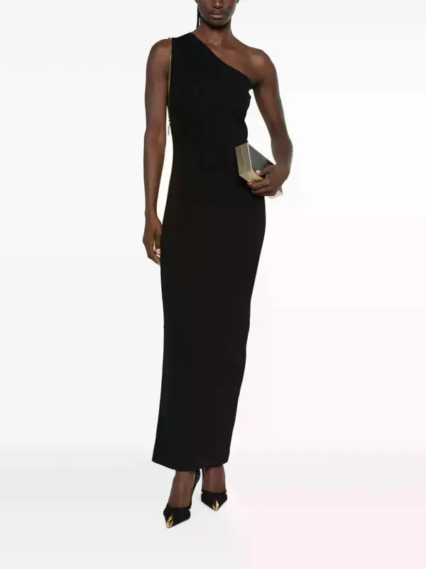 Elisabetta Franchi One-shoulder Maxi Dress With Zip Detail