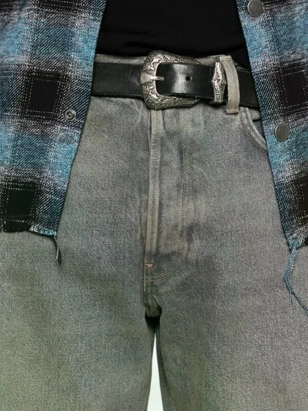 HAIKURE Faded-effect Logo-patch Jeans