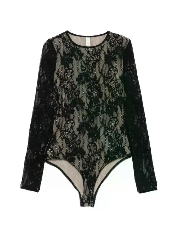 Zimmermann Lace-panelled Long-sleeve Bodysuit - Black