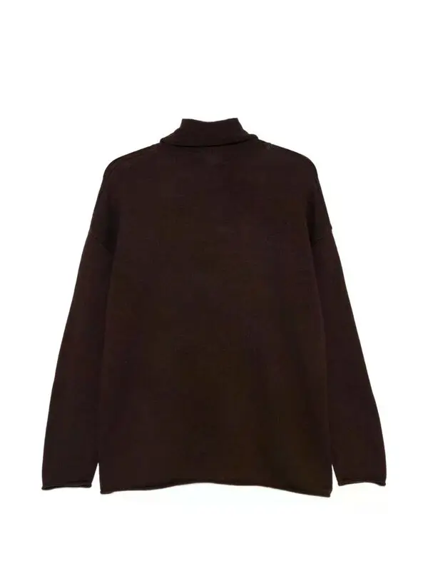 Alpha Studio Roll-neck Drop-shoulder Knit - Brown