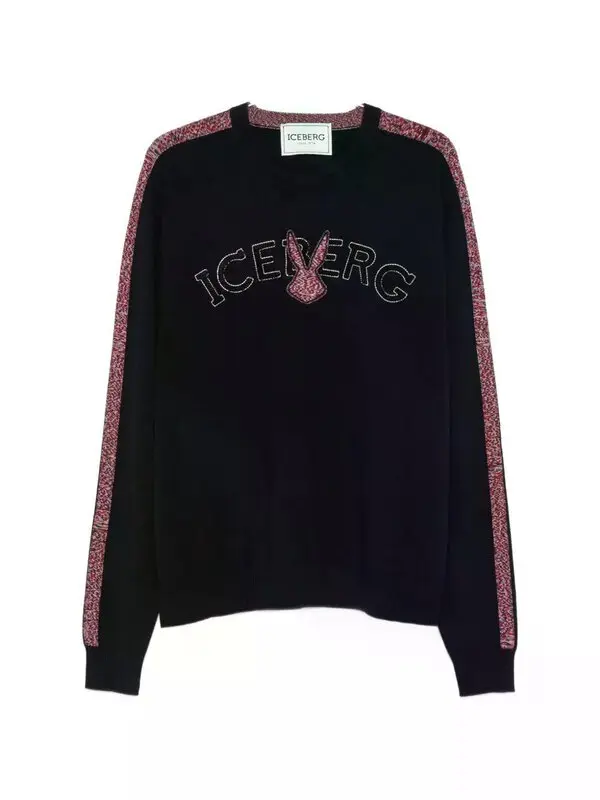 Iceberg Logo-embroidered Side-stripe Sweater