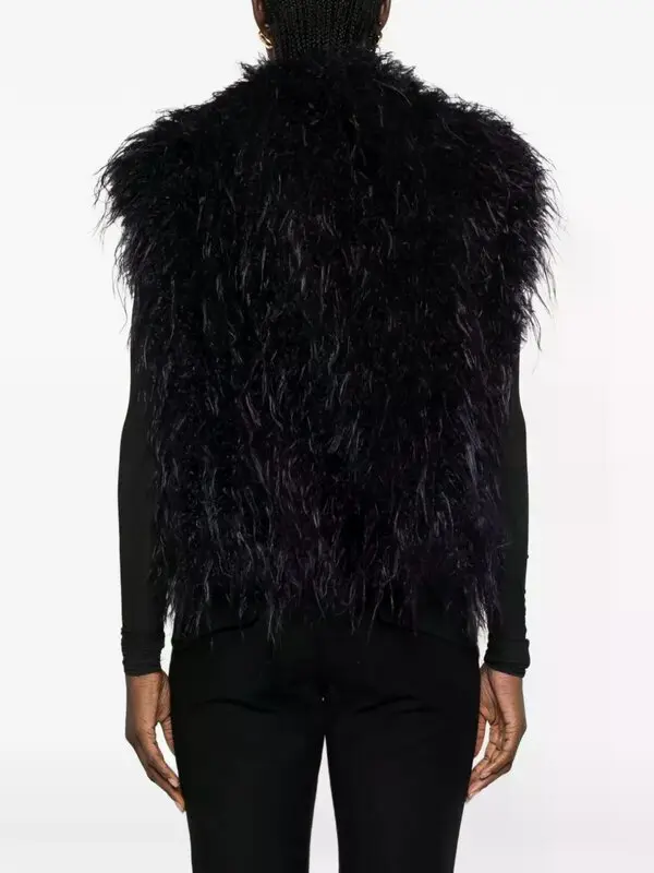 FORTE_FORTE Feather-effect Sleeveless Jacket