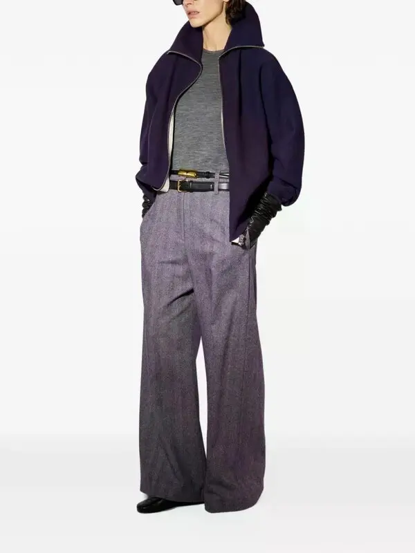 Liviana Conti Herringbone-pattern Palazzo Pants - Purple