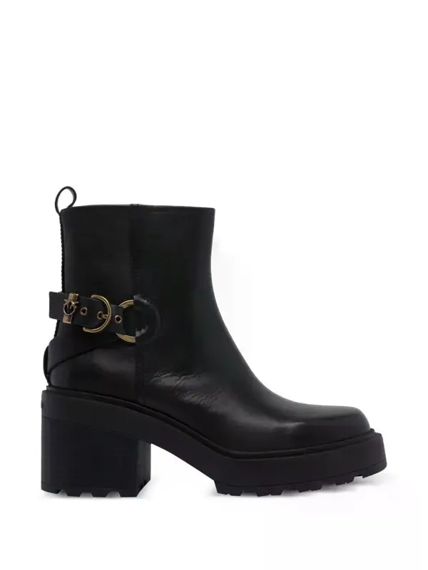 Pinko Altea Buckle-strap Leather Ankle Boots