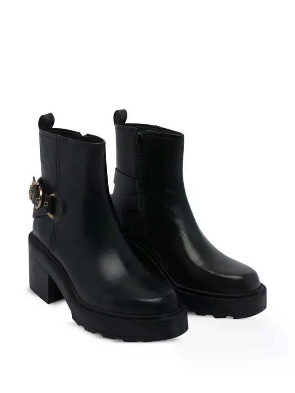 Pinko Altea Buckle-strap Leather Ankle Boots