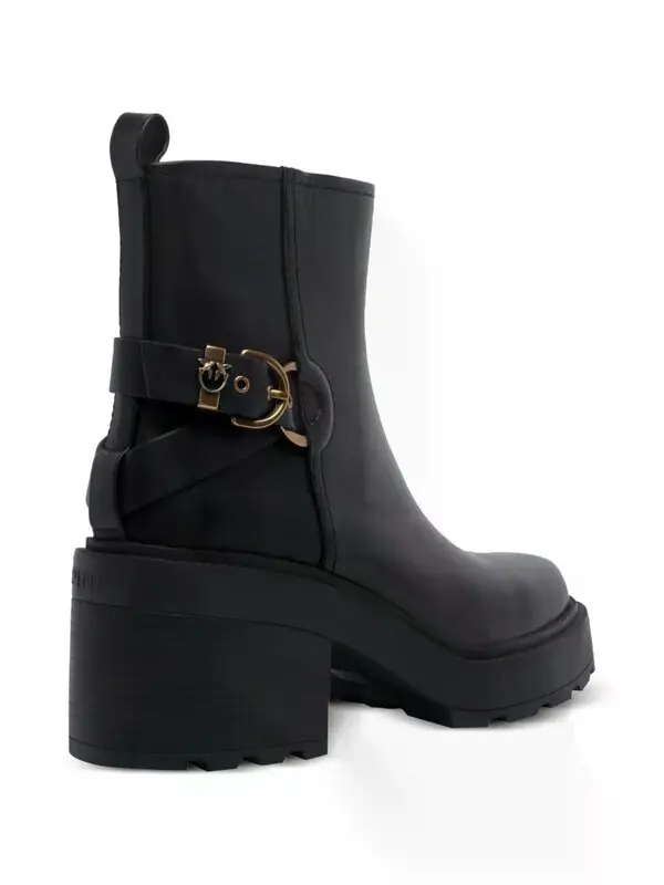 Pinko Altea Buckle-strap Leather Ankle Boots