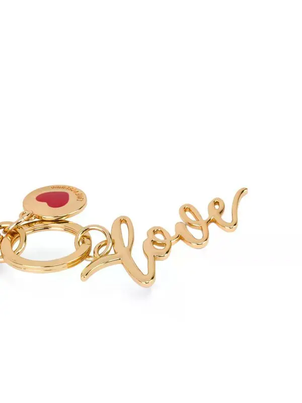 Moschino Script Logo Charm Keyring