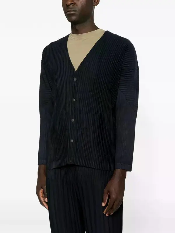Issey Miyake Plissé-effect V-neck Sweater